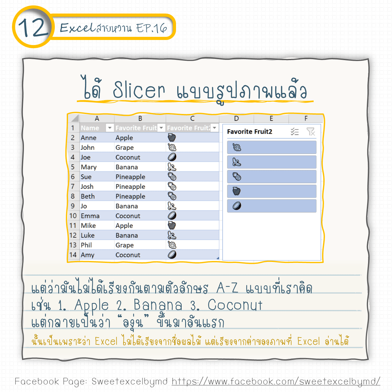 Slicer Excel | EP.16 Slicer แบบรูปภาพ | Sweet Excel